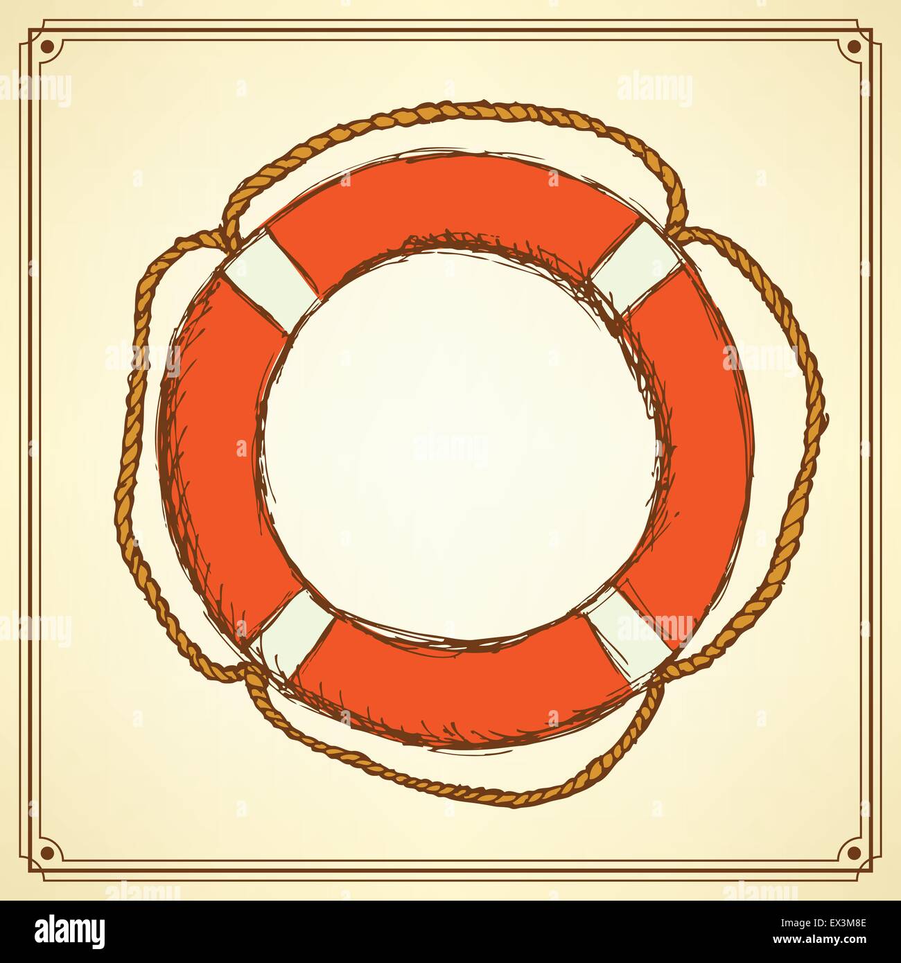 Sketch life bouy in vintage style, vector Stock Vector Image & Art - Alamy