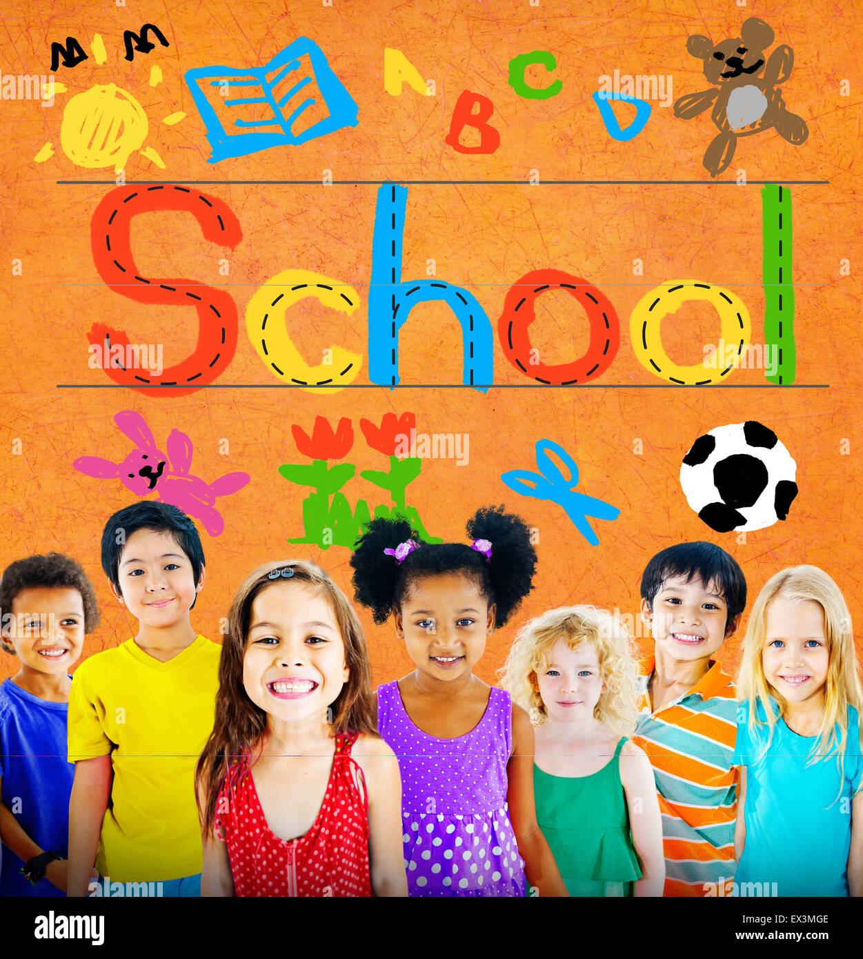 Kids Imagination Handwriting School Learning Concept Stock Photo - Alamy