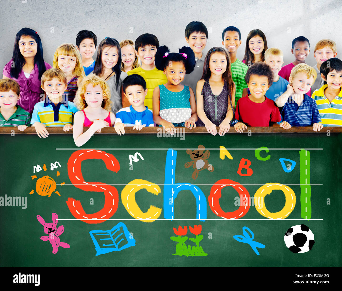 Kids Imagination Handwriting School Learning Concept Stock Photo - Alamy