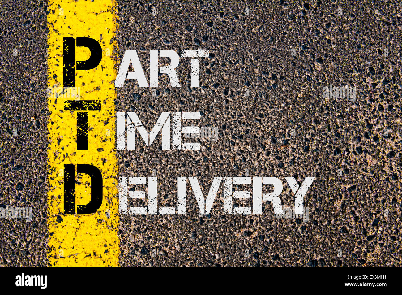 Concept image of Business Acronym PTD as Part Time Delivery written ...