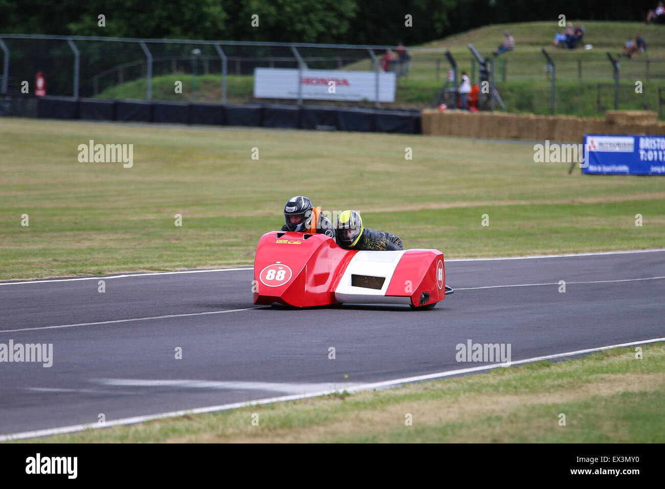 Bikers racing around Castle Combe Circuit for the Grand National Race ...