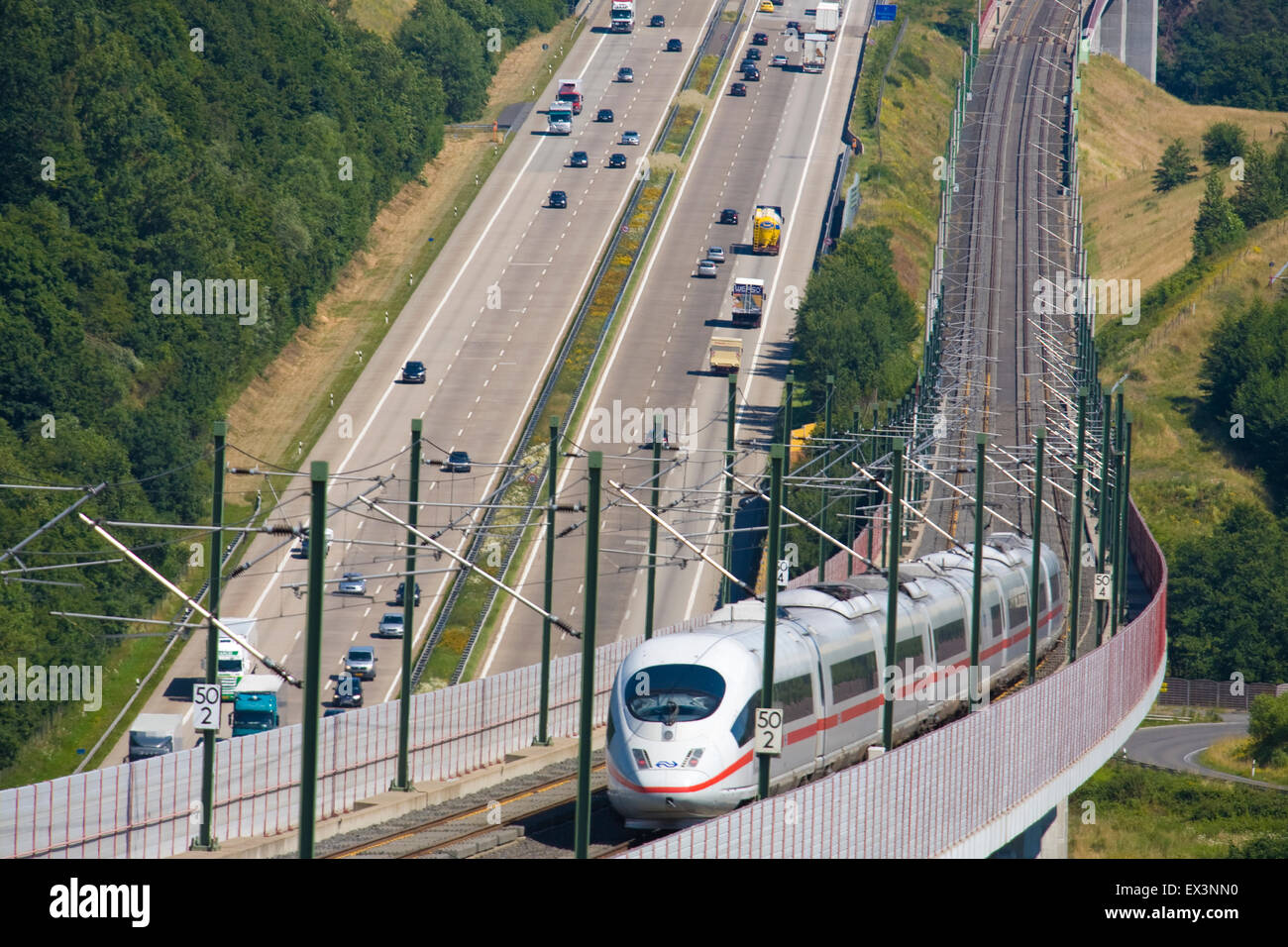 Europe, Germany, Rhineland-Palatinate, high-speed train ICE 3 on the ...