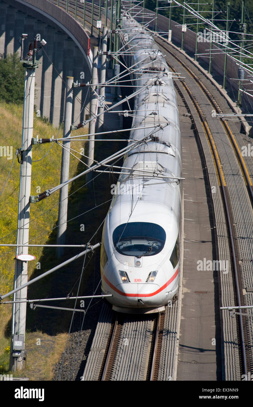 Europe, Germany, Rhineland-Palatinate, high-speed train ICE 3 on the ...