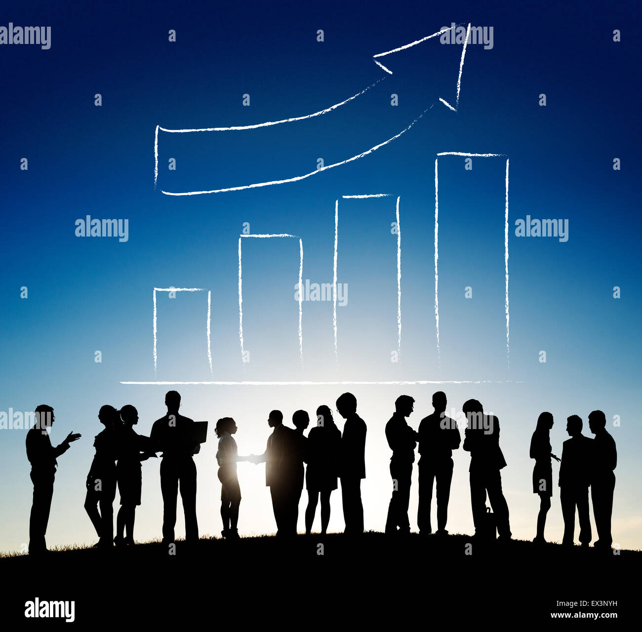 Bar Graph Growth Moving Up Improvement Concept Stock Photo - Alamy
