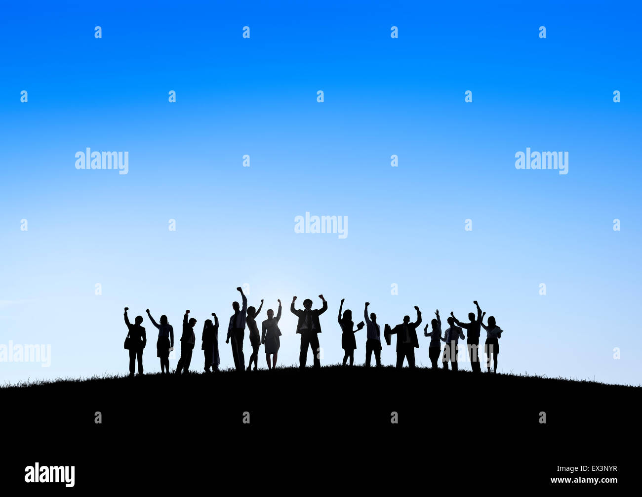 Corporate Business Team Aspiration Looking High Resolution Stock ...