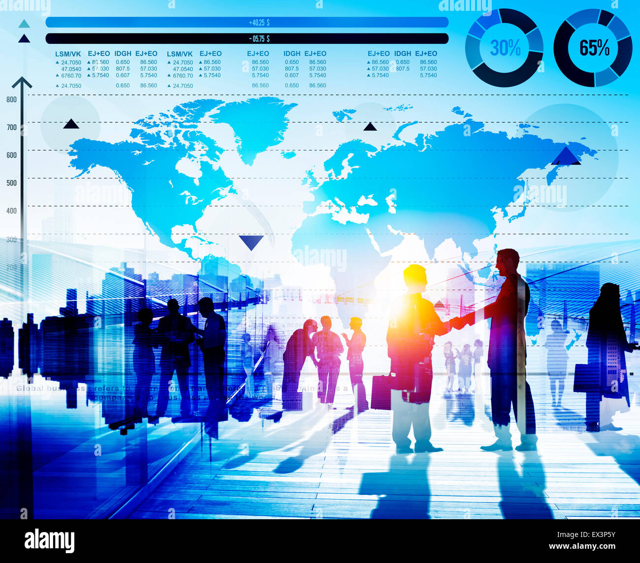 Global Business Graph Growth World Map Concept Stock Photo - Alamy