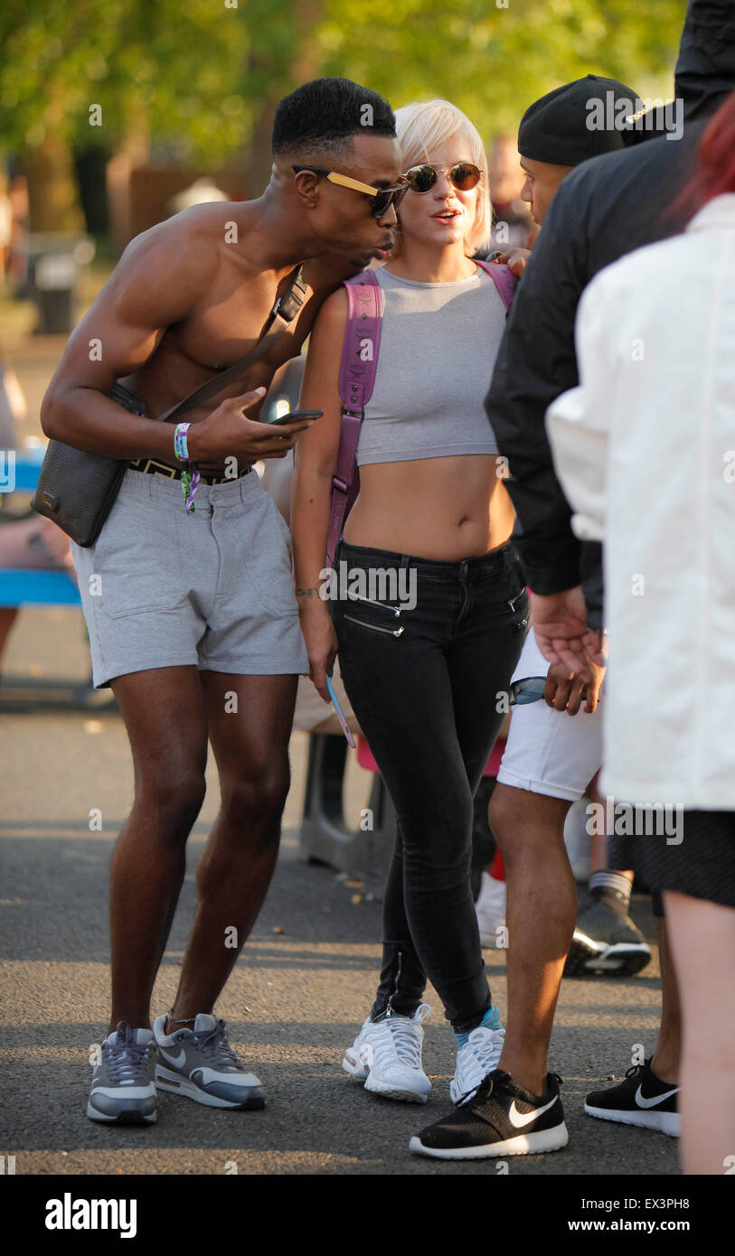 London. UK. Lily Allen with friends sighted at Wireless festival 2015 ...