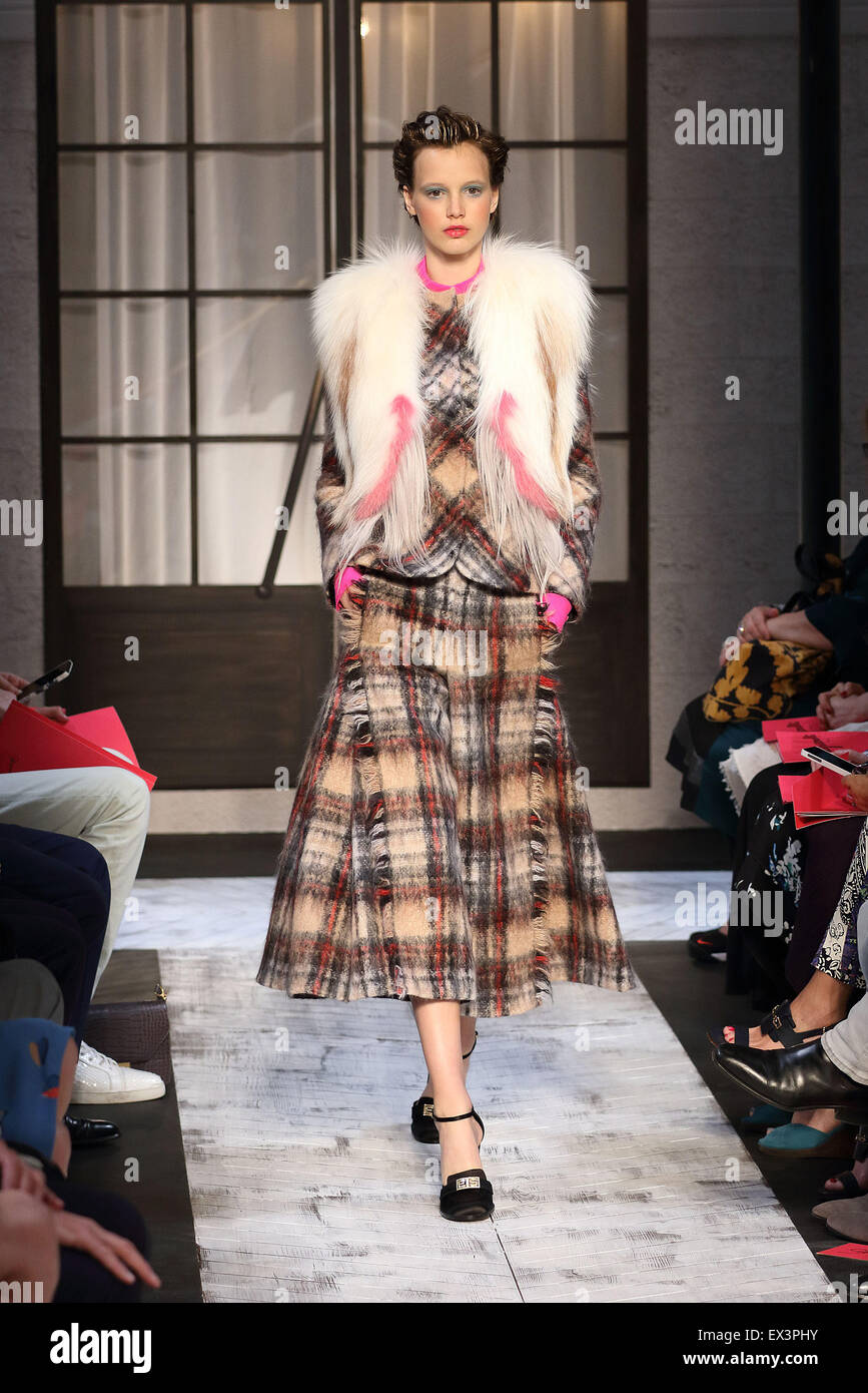 Paris, France. 06th July, 2015. A model wears a creation by French ...