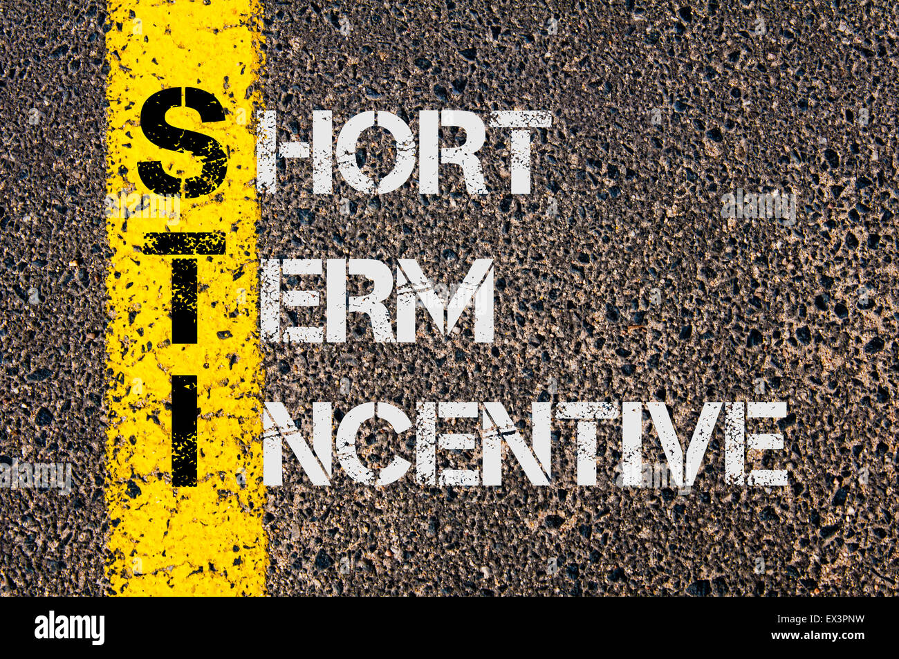 Concept image of Business Acronym STI as Short Term Incentive written ...