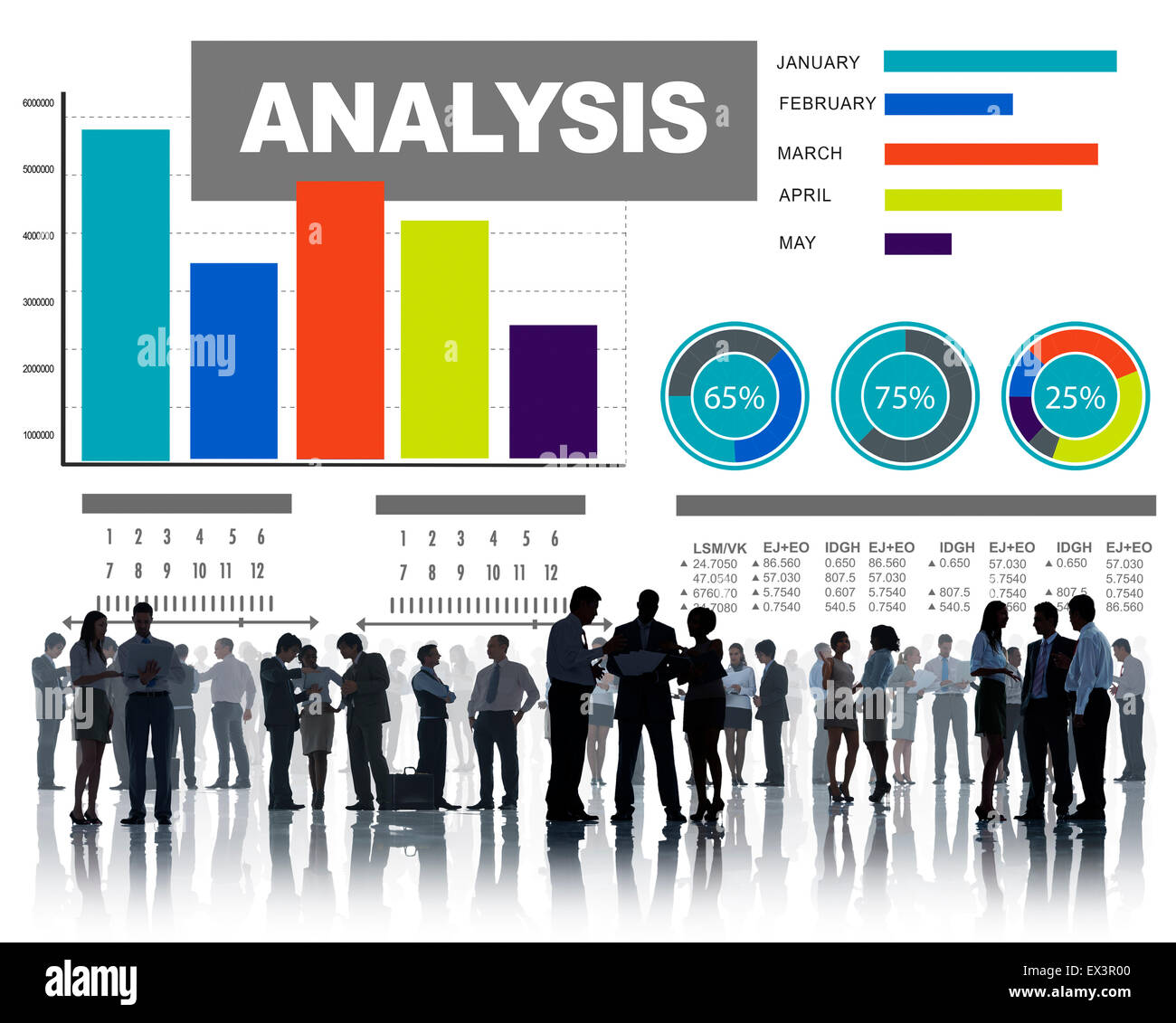 Analysis analyzing information bar graph data concept Stock Photo - Alamy