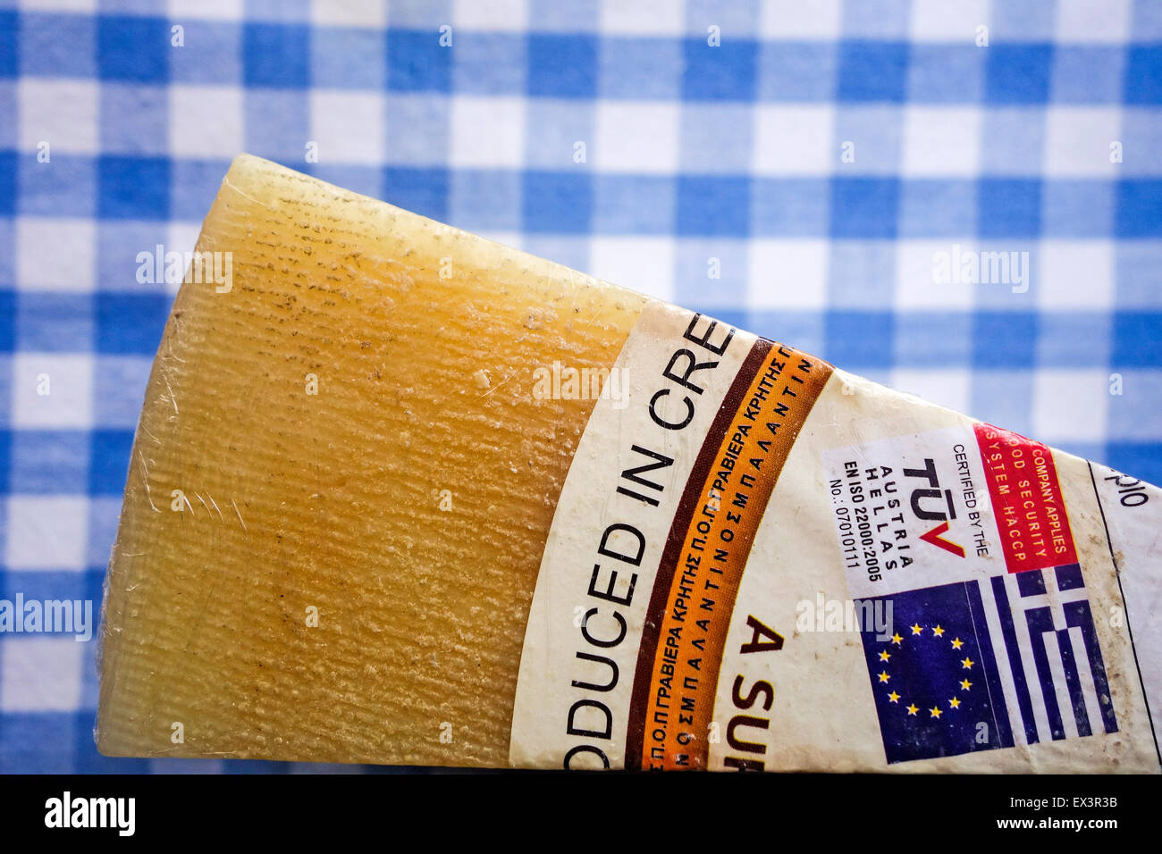 Pre packed Graviera Cheese, Crete, Greece Stock Photo - Alamy