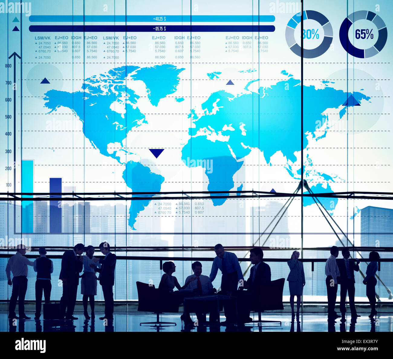 Global Business Graph Growth World Map Concept Stock Photo - Alamy