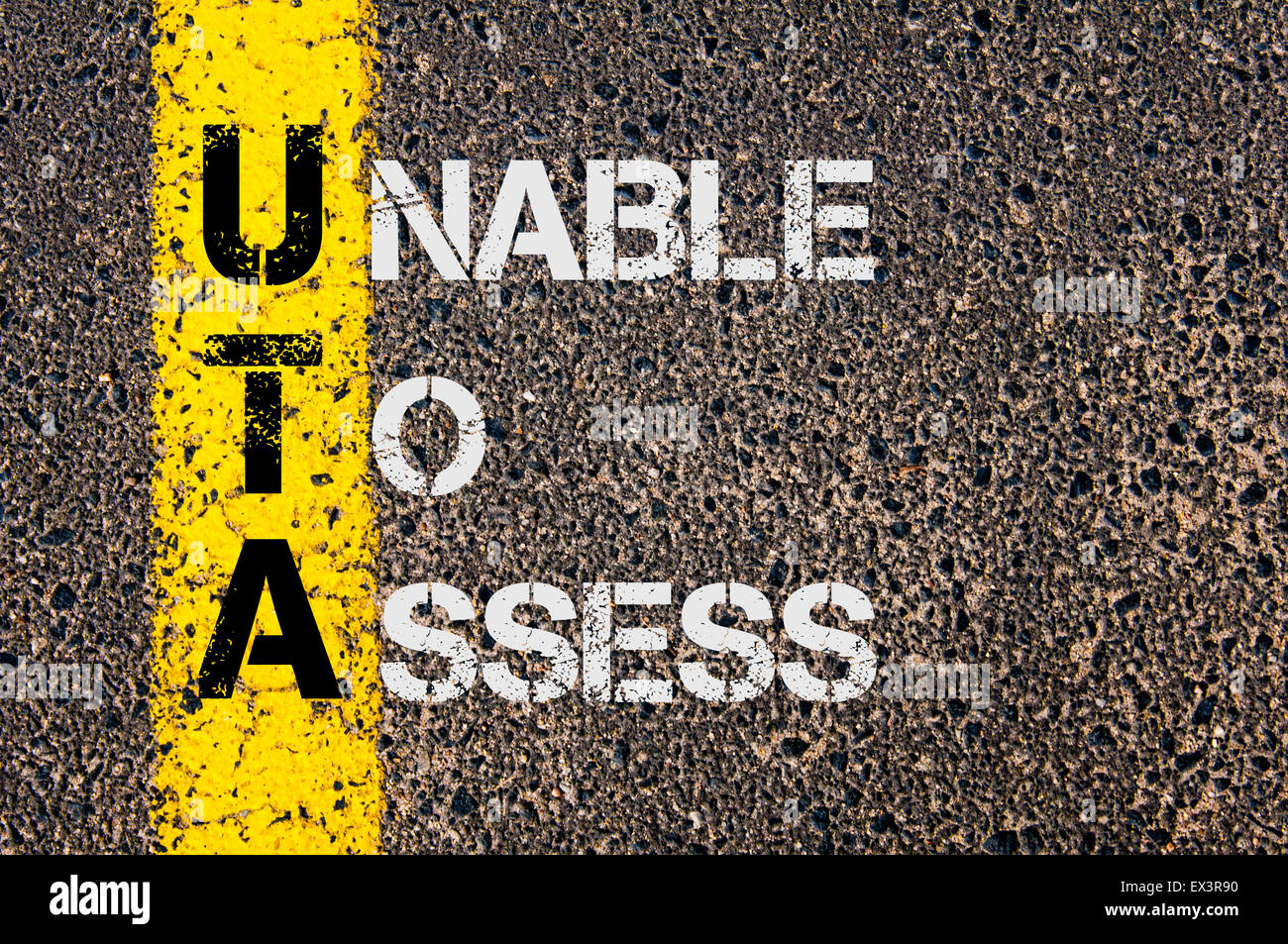 Concept image of Business Acronym UTA as Unable To Assess written over ...