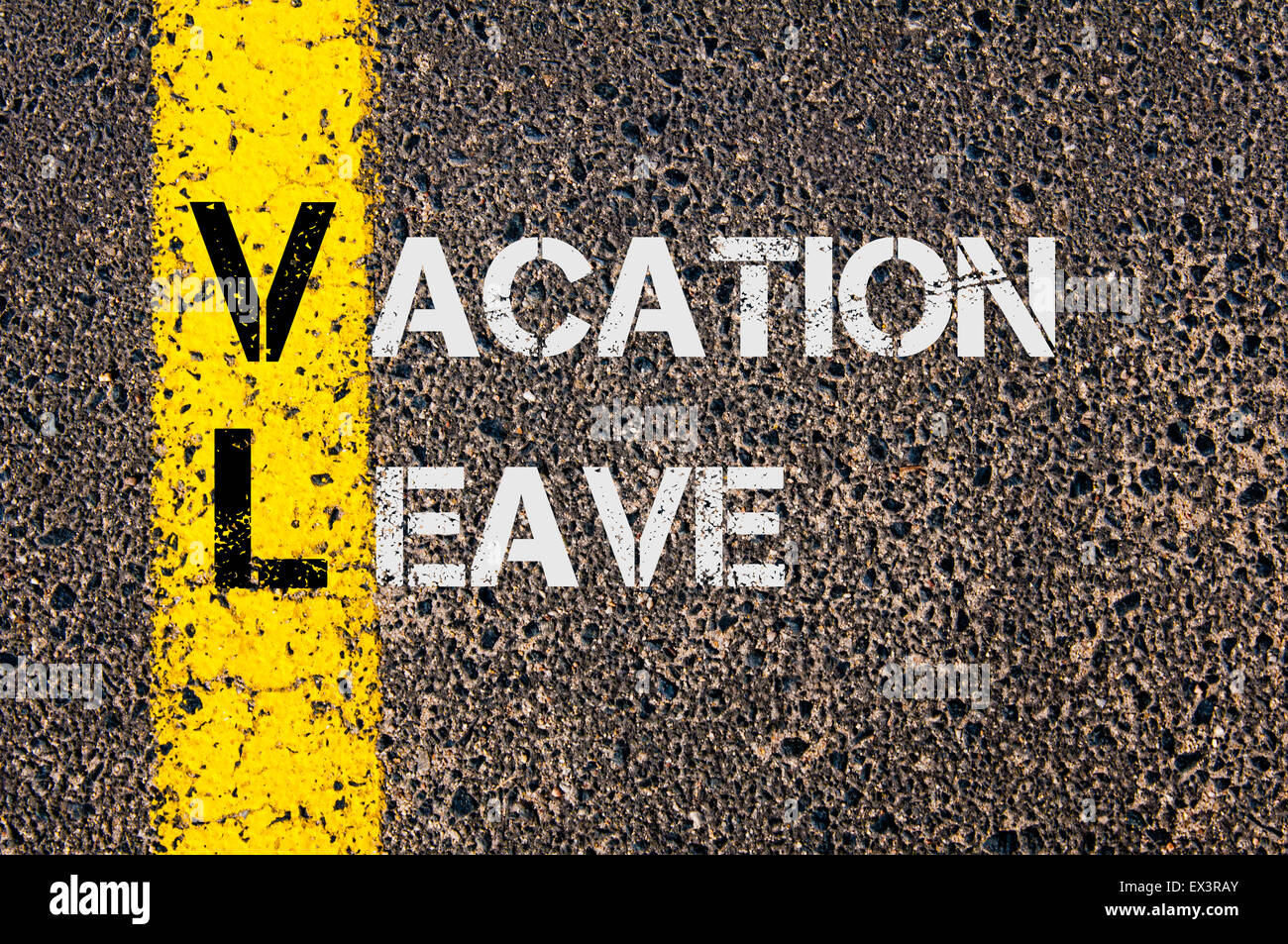 Concept image of Business Acronym VL as Vacation Leave written over ...