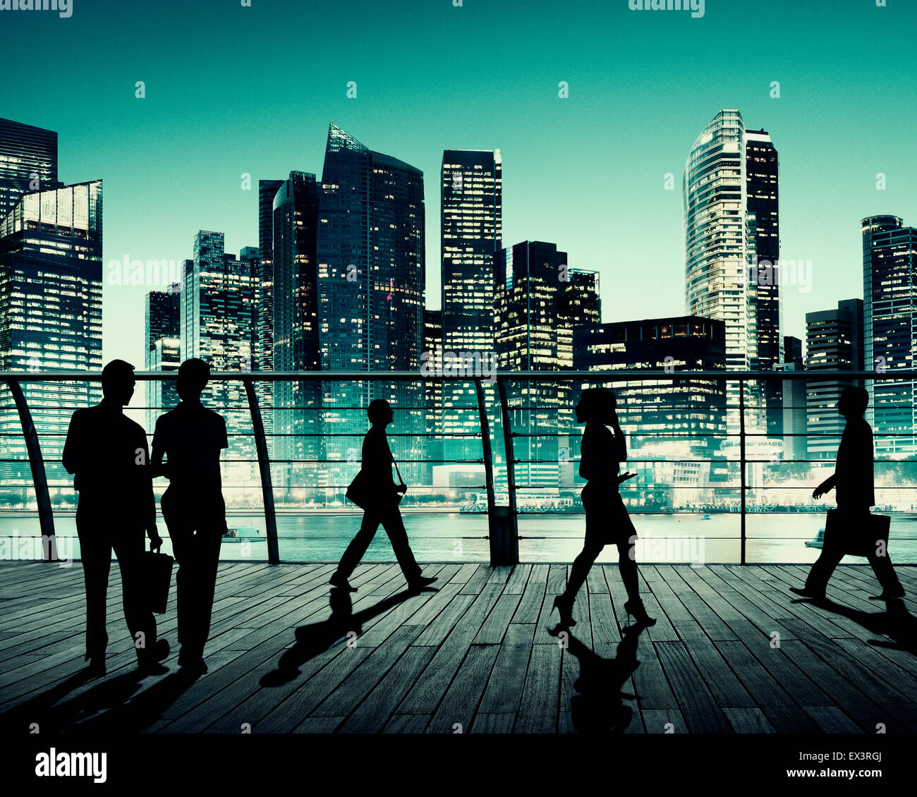 Commuter Business City Cityscape Corporate Colleagues Concept Stock ...
