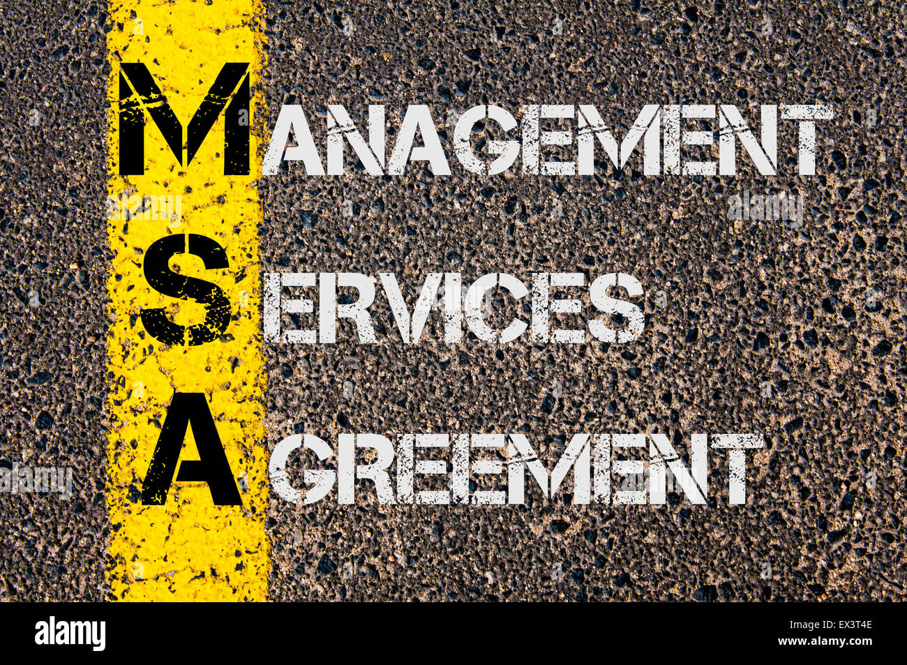 Concept image of Business Acronym MSA as Management Services Agreement ...