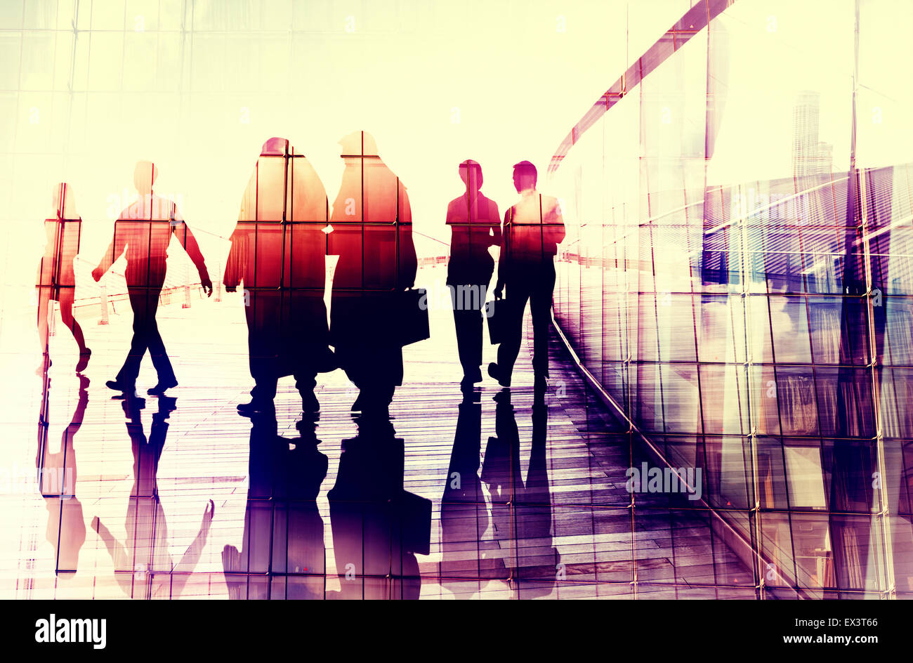 Business People Walking Commuter Conversation Concept Stock Photo - Alamy