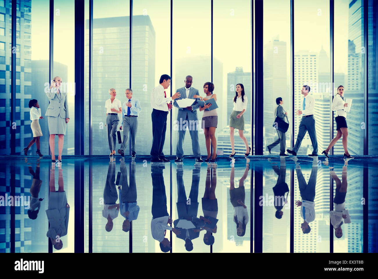Corporate Business Team Connection Discussion Working Concept Stock ...