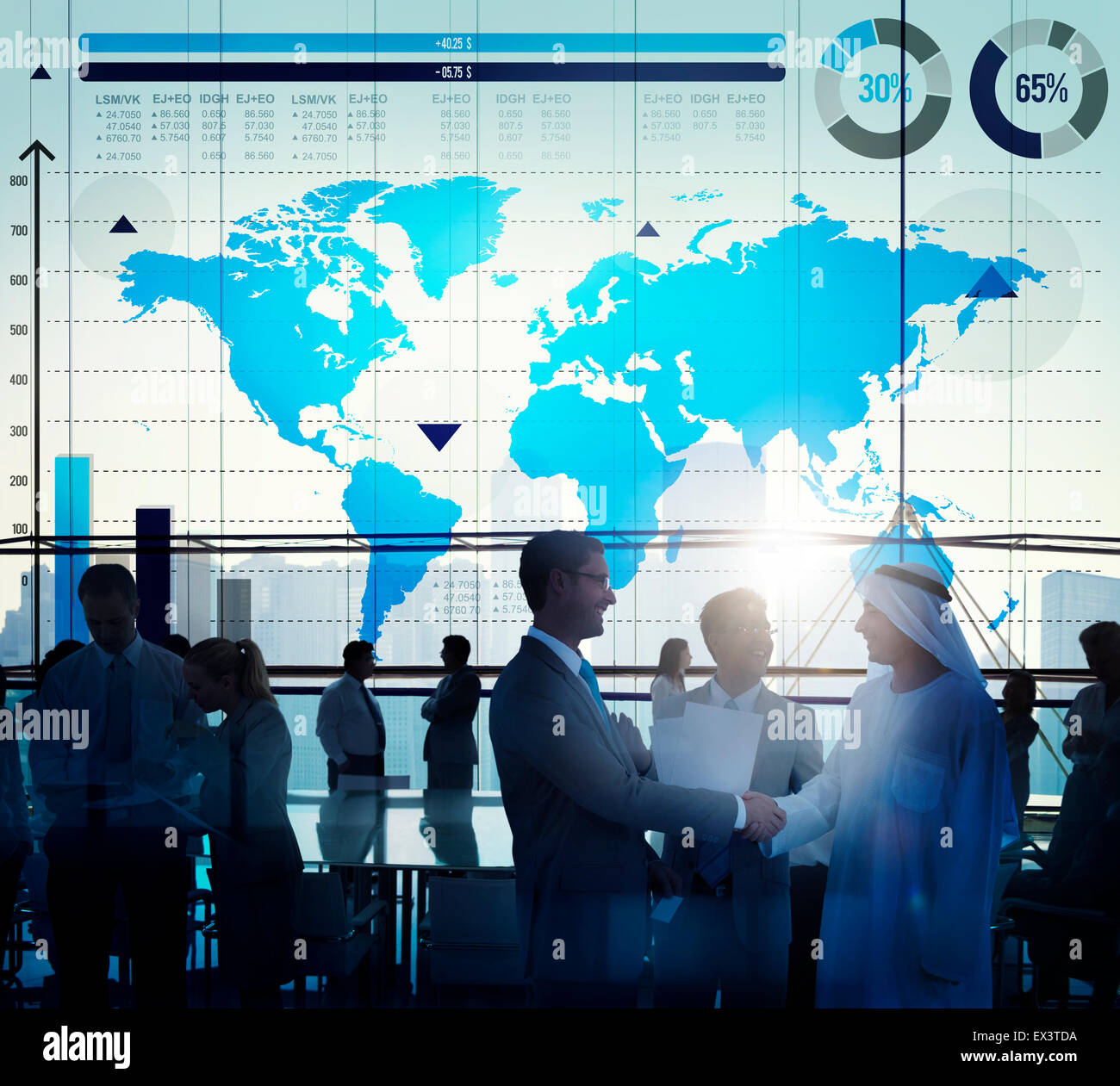 Global Business Graph Growth World Map Concept Stock Photo - Alamy