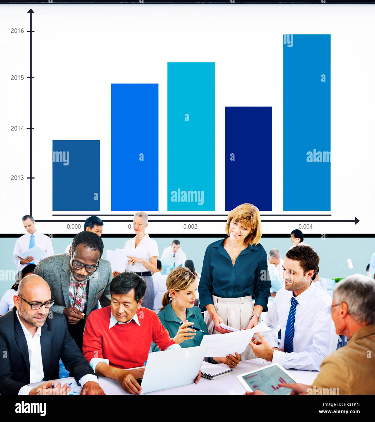 Bar Graph Analysis Achievement Improvement Strategy Success Concept