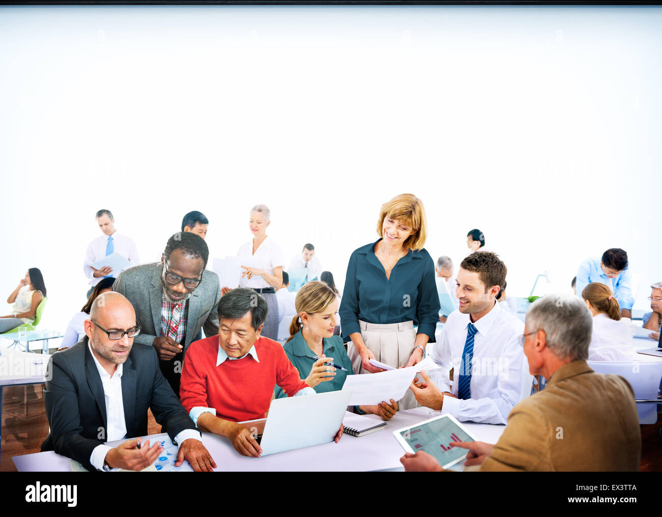 Business People Office Working Discussion Team Concept Stock Photo - Alamy