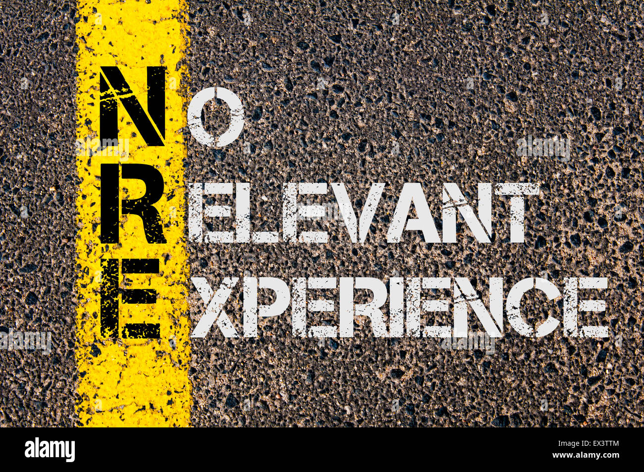Concept image of Business Acronym NRE as No Relevant Experience written ...