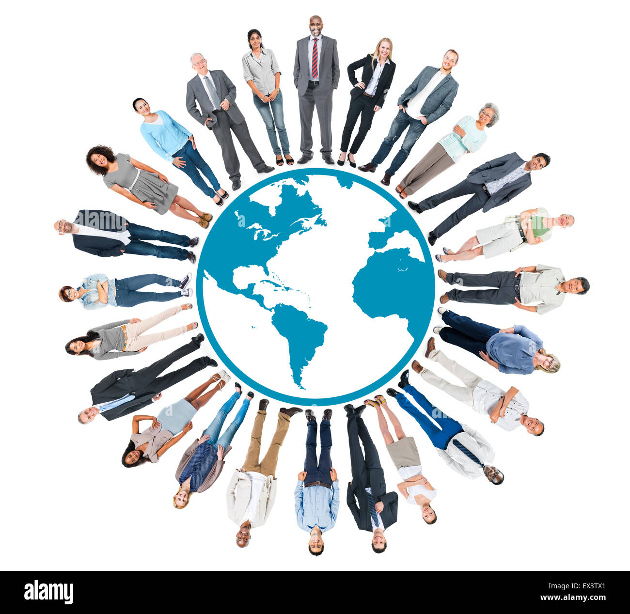 Multiethnic Group of People with Global Communication Stock Photo - Alamy