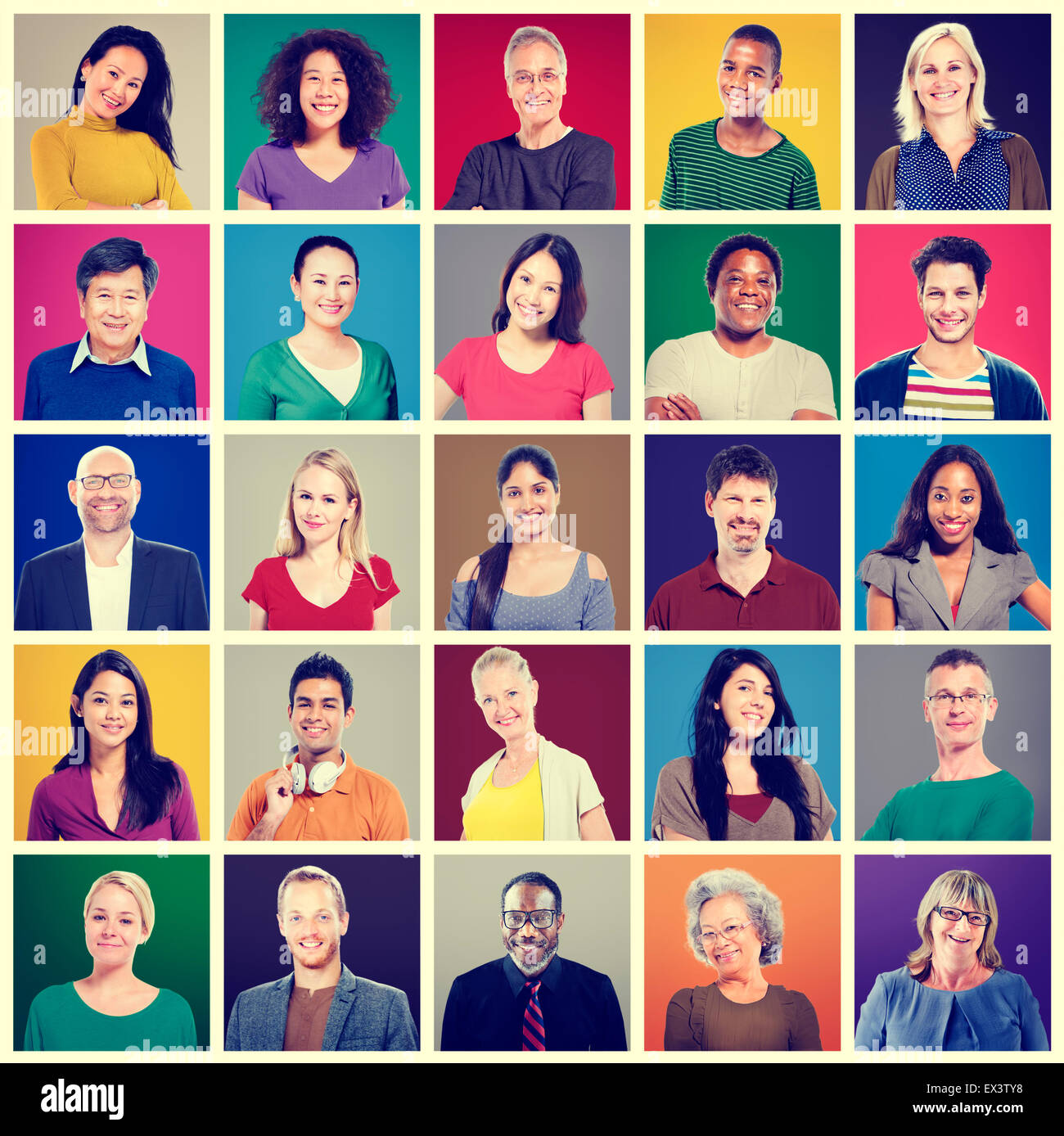 People Diversity Faces Human Face Portrait Community Concept Stock ...