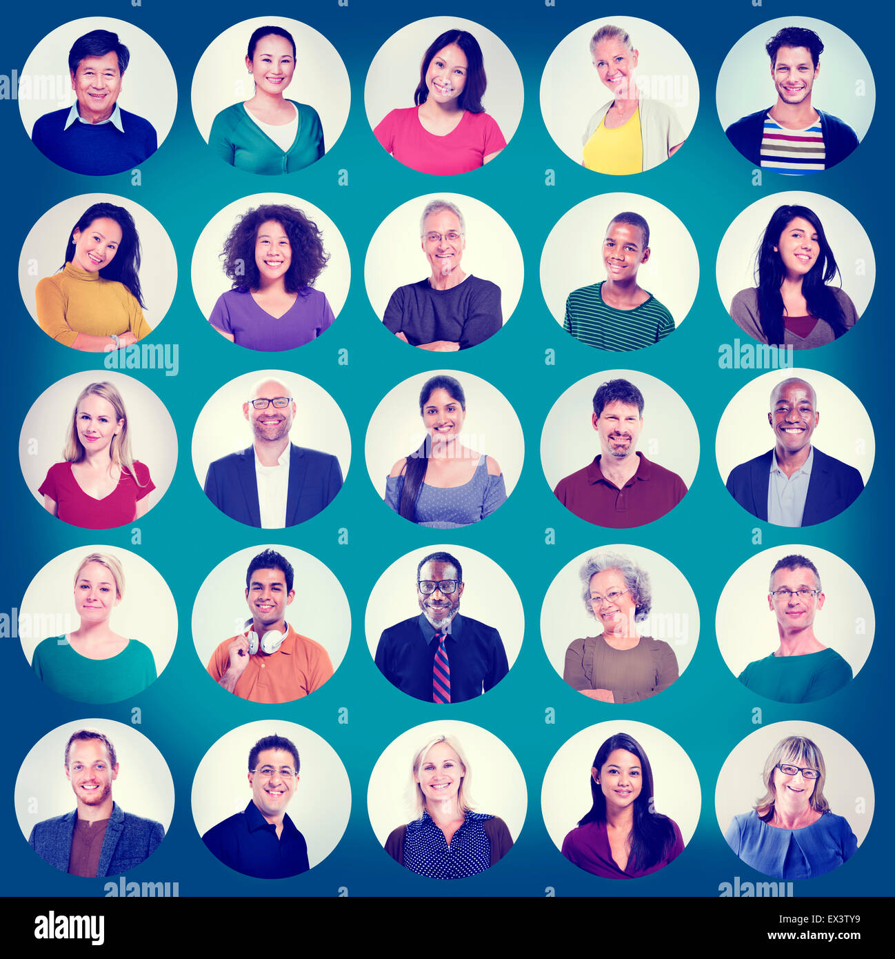 People Faces Portrait Multiethnic Cheerful Group Concept Stock Photo ...