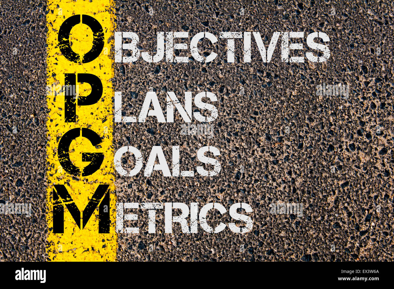 Concept image of Business Acronym OPGM as Objectives Plans Goals ...