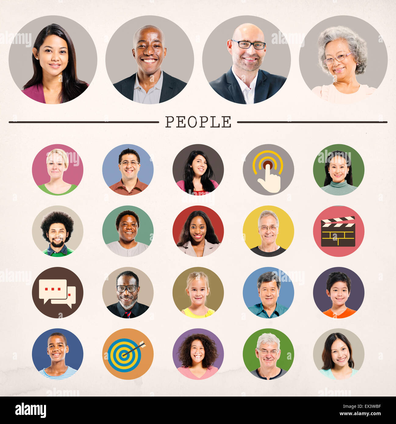 Faces People Diversity Community Portrait Concept Stock Photo - Alamy
