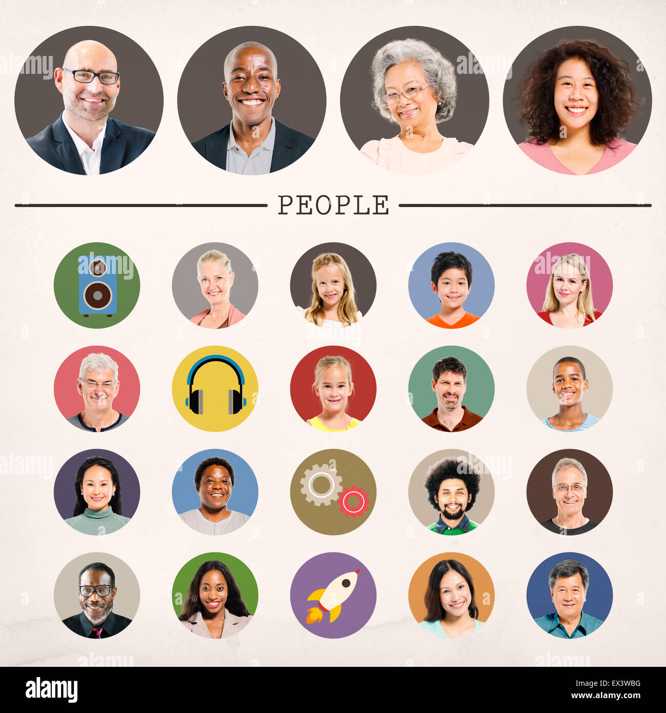 Faces People Diversity Community Portrait Concept Stock Photo - Alamy