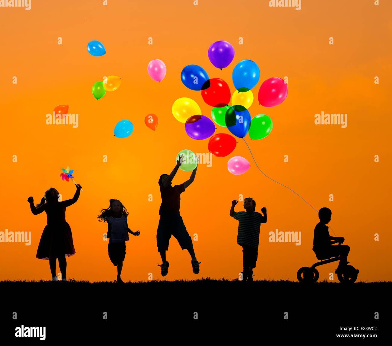 Balloon Children Child Childhood Cheerful Leisure Concept Stock Photo ...