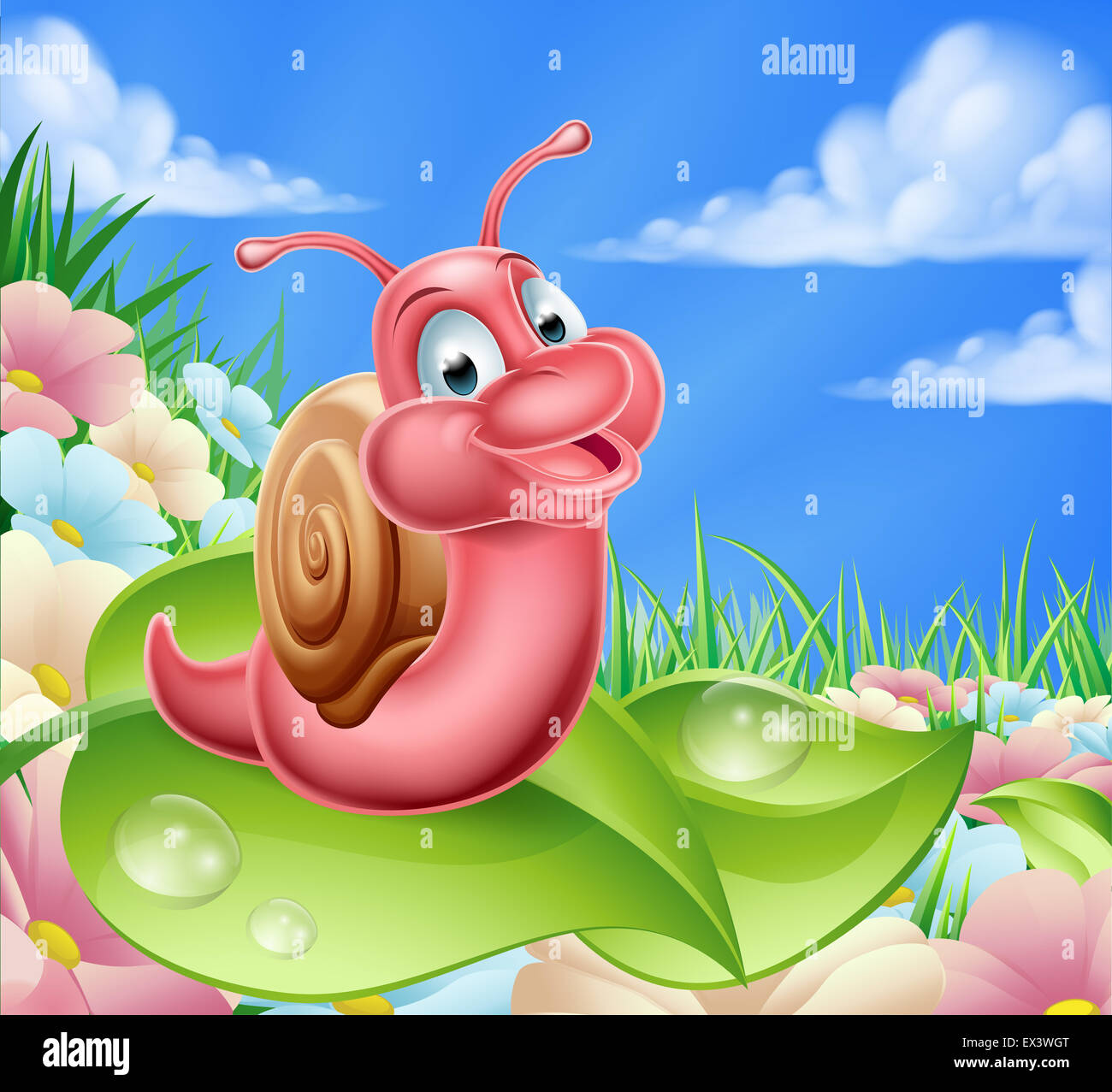Cartoon snail hi-res stock photography and images - Alamy