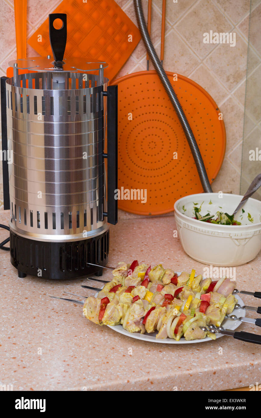 Electric barbecue for cooking in domestic kitchen Stock Photo - Alamy