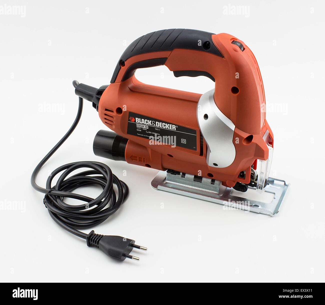 Electric jigsaw isolated on a white background Stock Photo - Alamy