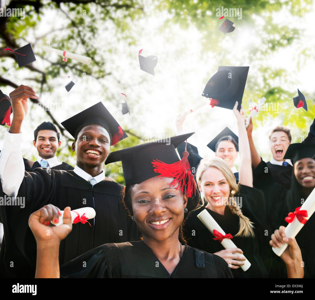 Diversity Students Graduation Success Celebration Concept Stock Photo ...
