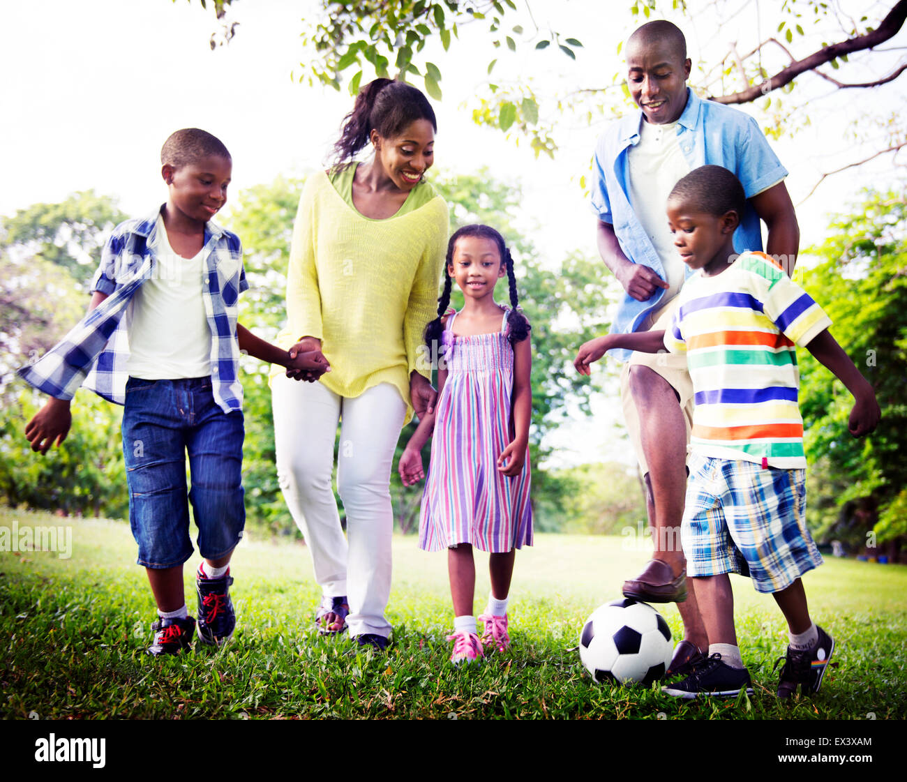 African Family Happiness Holiday Vacation Activity Concept Stock Photo ...