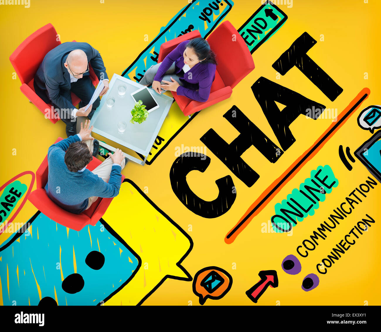 Chat Chatting Communication Social Media Internet Concept Stock Photo ...