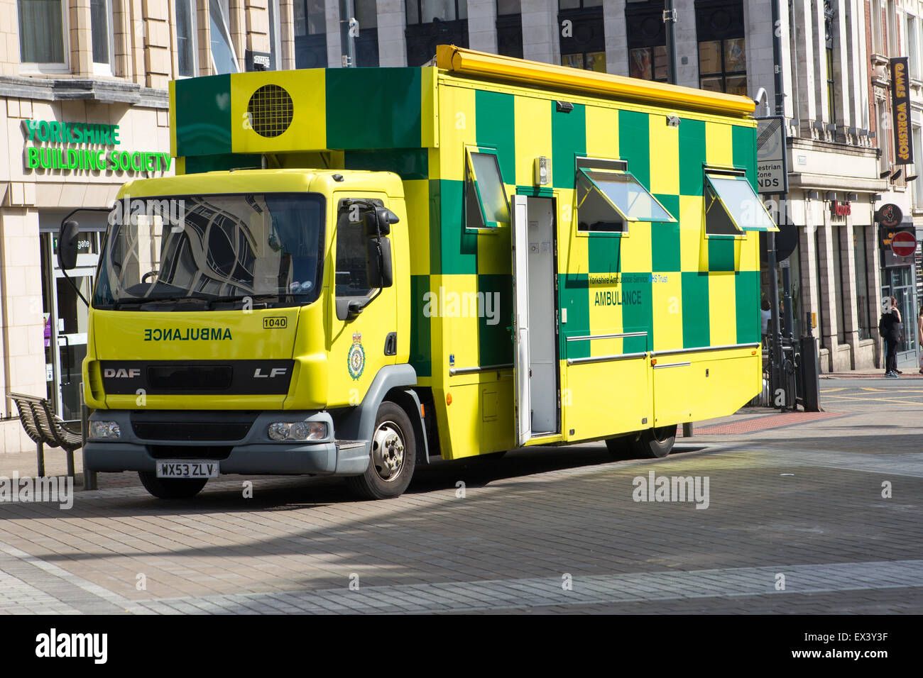 YAS Large Ambulance Support Unit Stationed in Briggate, Leeds on a ...
