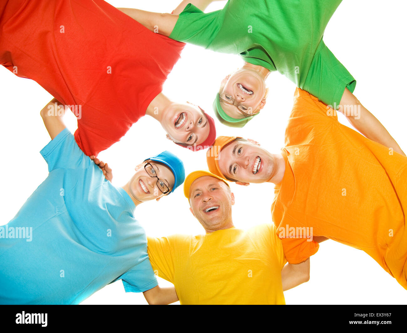 Happy family isolated on white background Stock Photo - Alamy