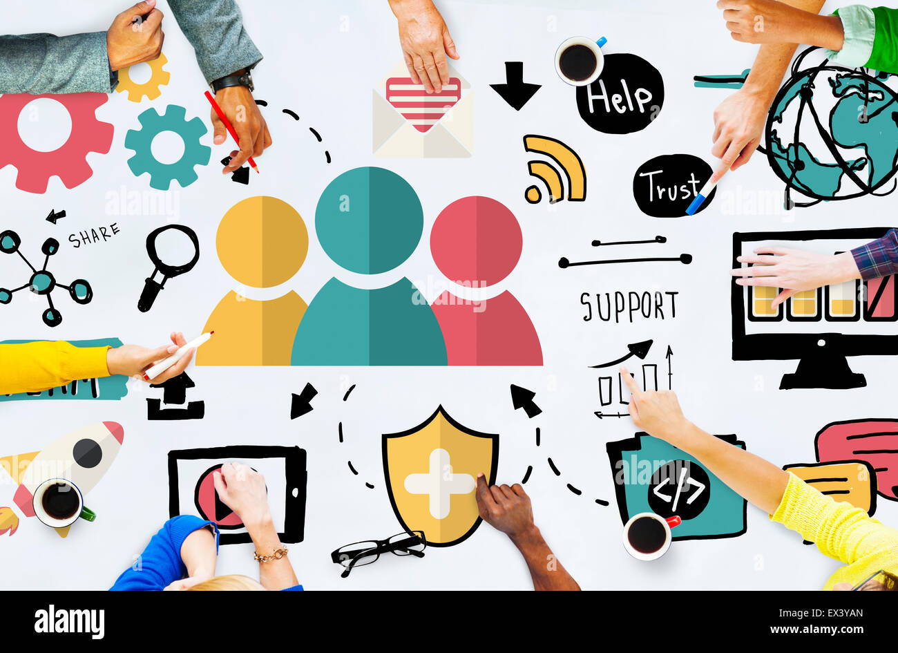 Team Support Care Help Trust Collaboration Concept Stock Photo - Alamy
