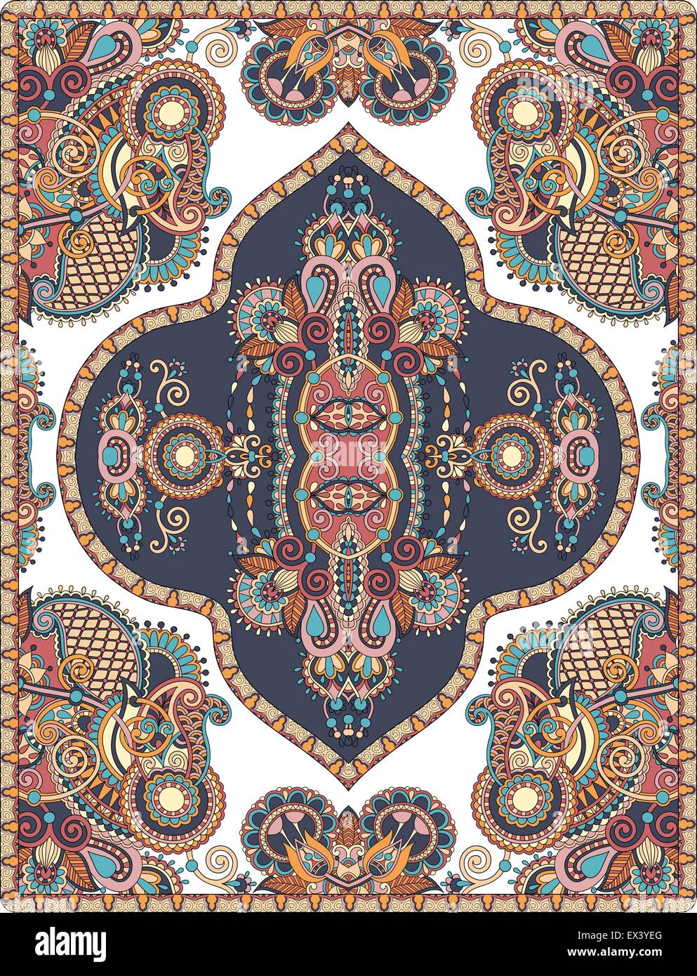 elaborate original floral large area carpet design for print Stock ...