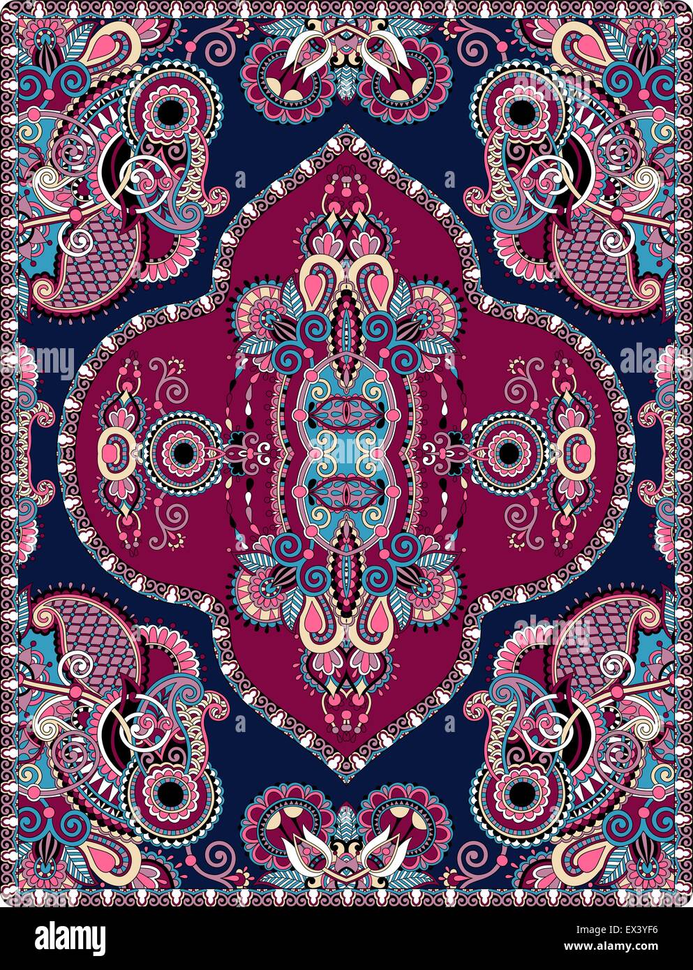 elaborate original floral large area carpet design for print Stock ...