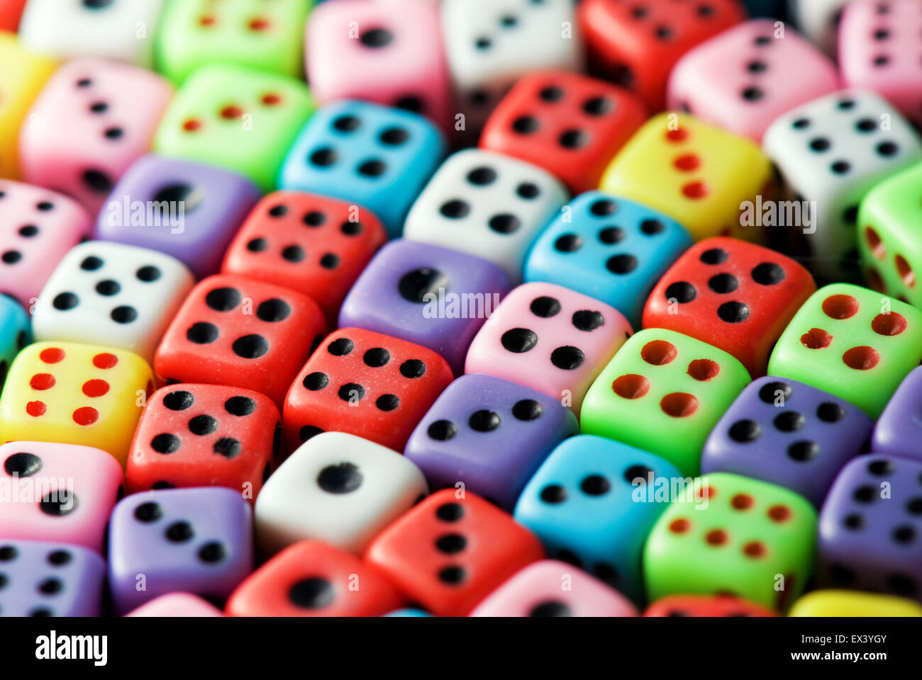 Colorful dices background Stock Photo - Alamy