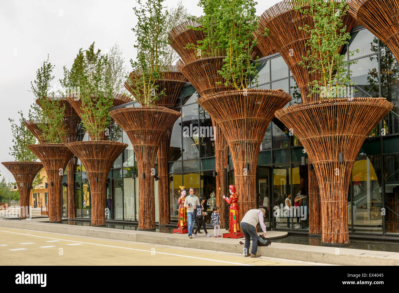 MILAN, ITALY - May 7: view of wicker columns forming the facade of ...