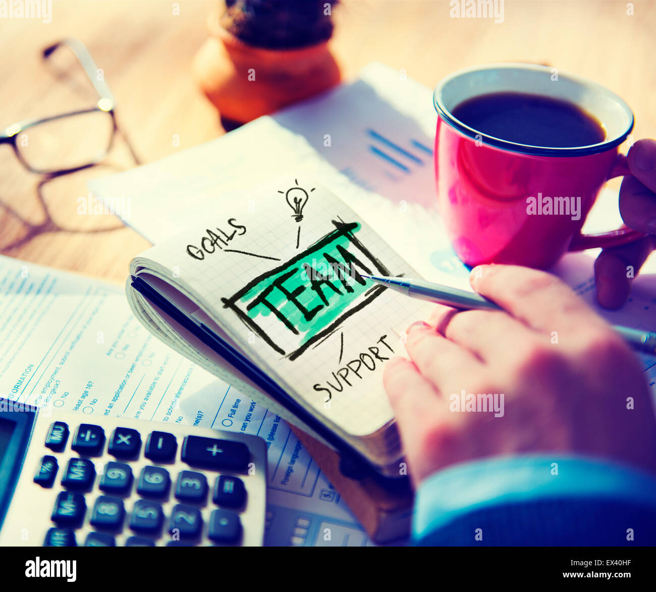 Team Accounting Working Office Cooperation Connection Group Concept ...