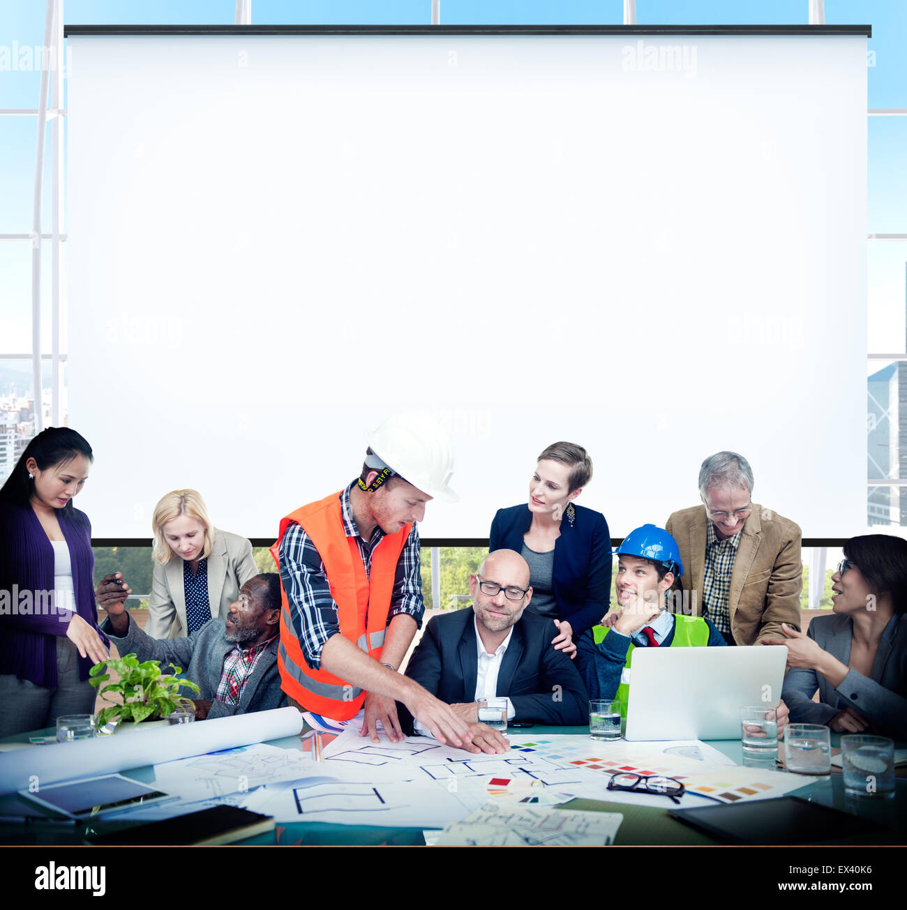 Business People Office Working Discussion Team Concept Stock Photo - Alamy