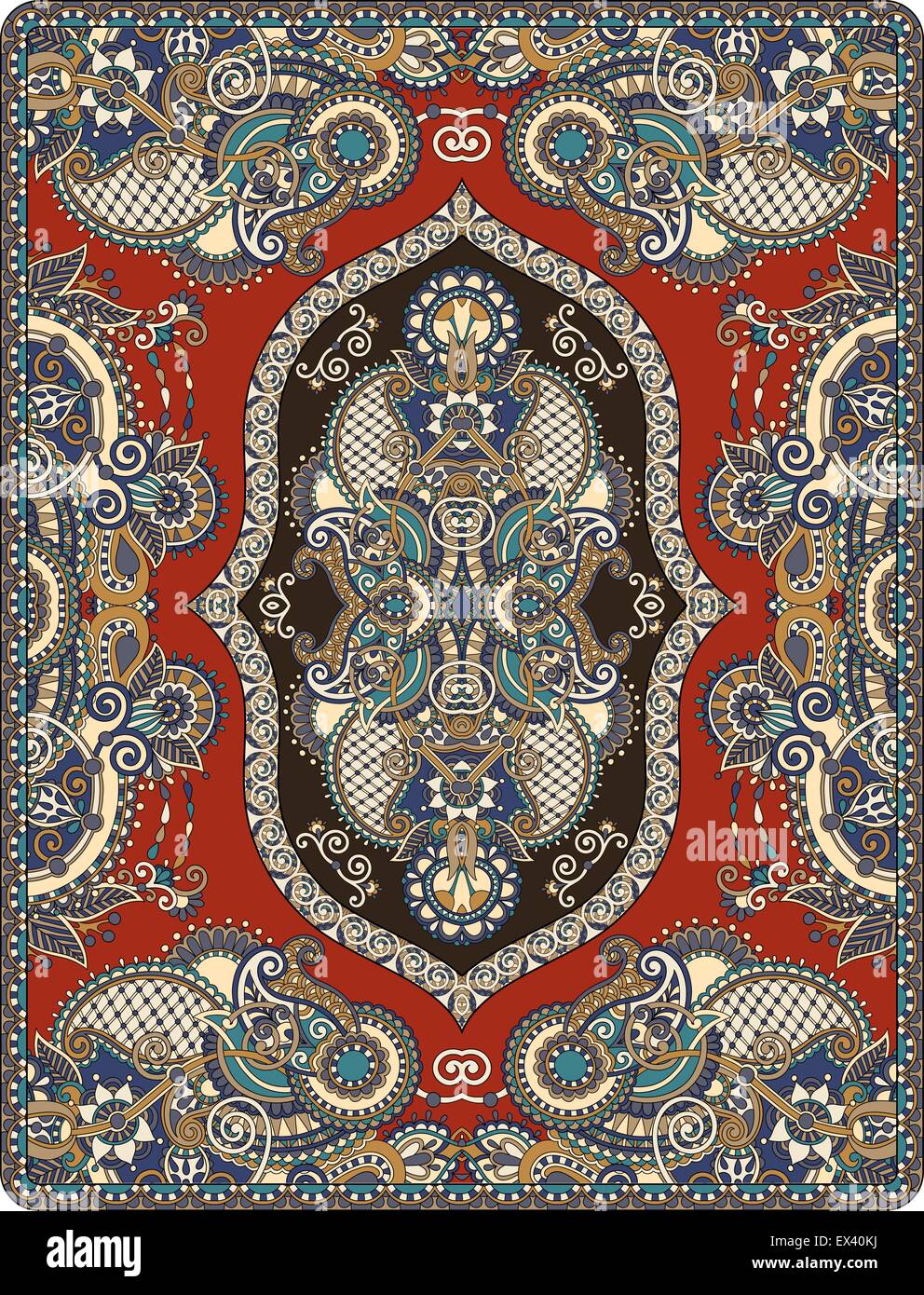 elaborate original floral large area carpet design for print Stock ...