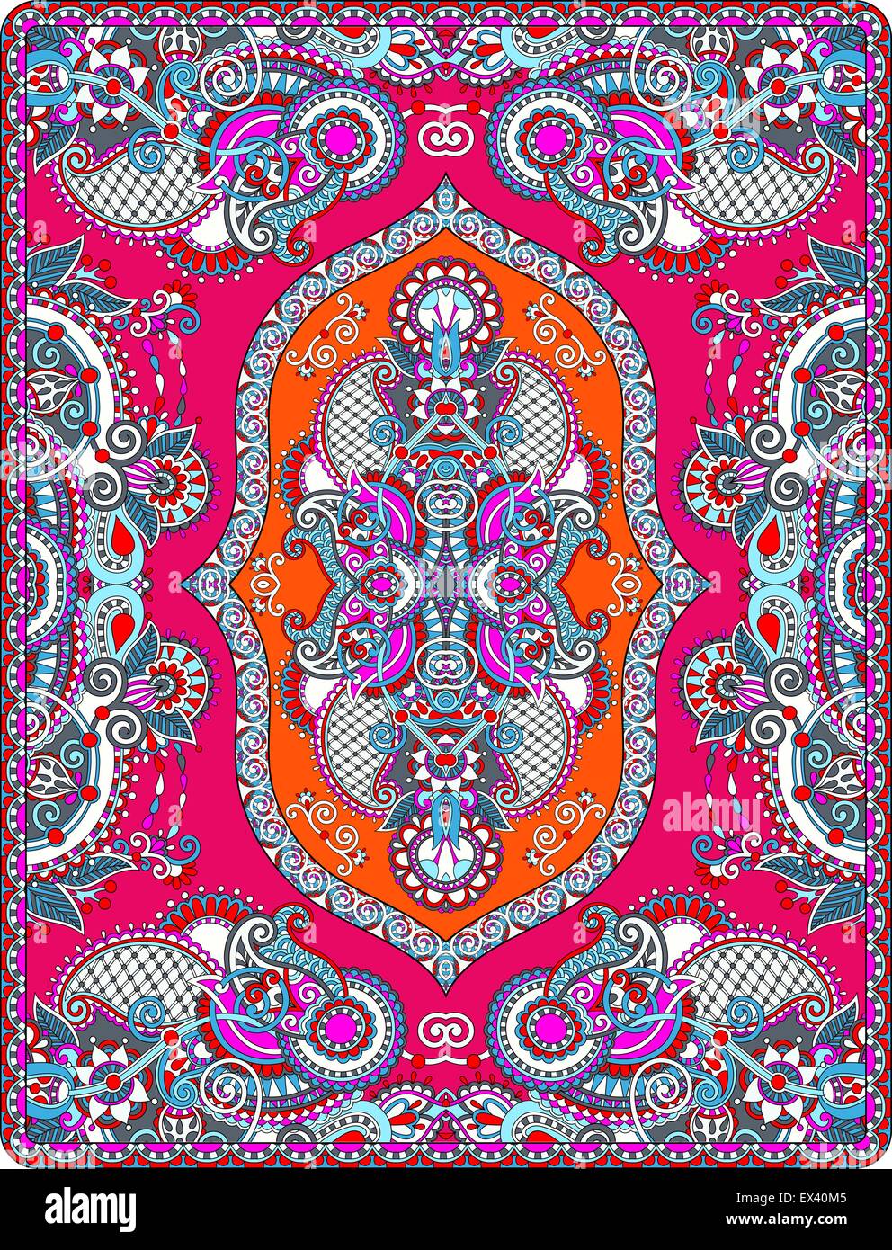 elaborate original floral large area carpet design for print Stock ...